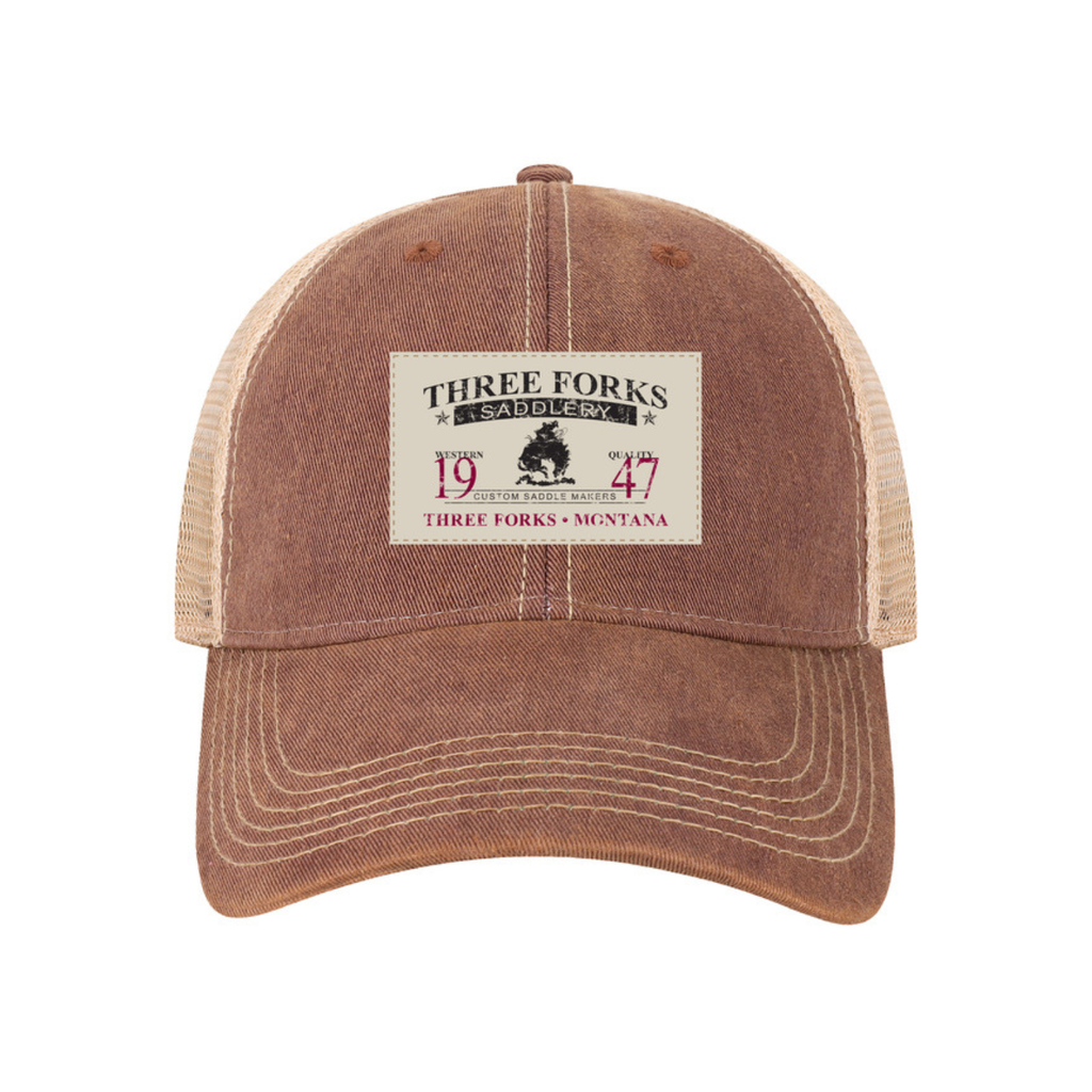 Three Forks Old Style Trucker Cap Burgundy – Three Forks Saddlery