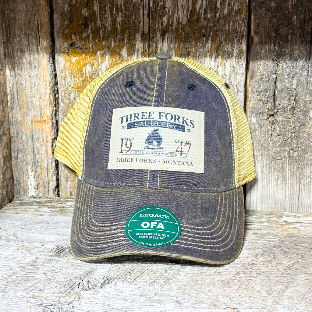 Three Forks Old Style Trucker Cap - Navy – Three Forks Saddlery